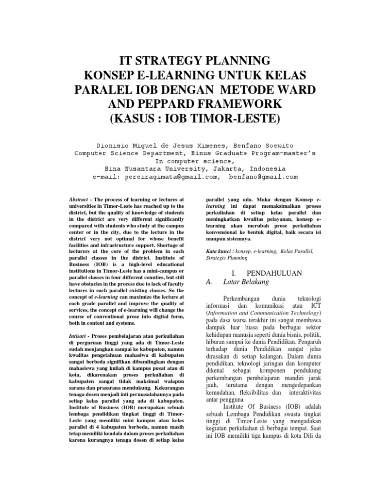 E-Learning untuk IOB Timor Leste | PDF