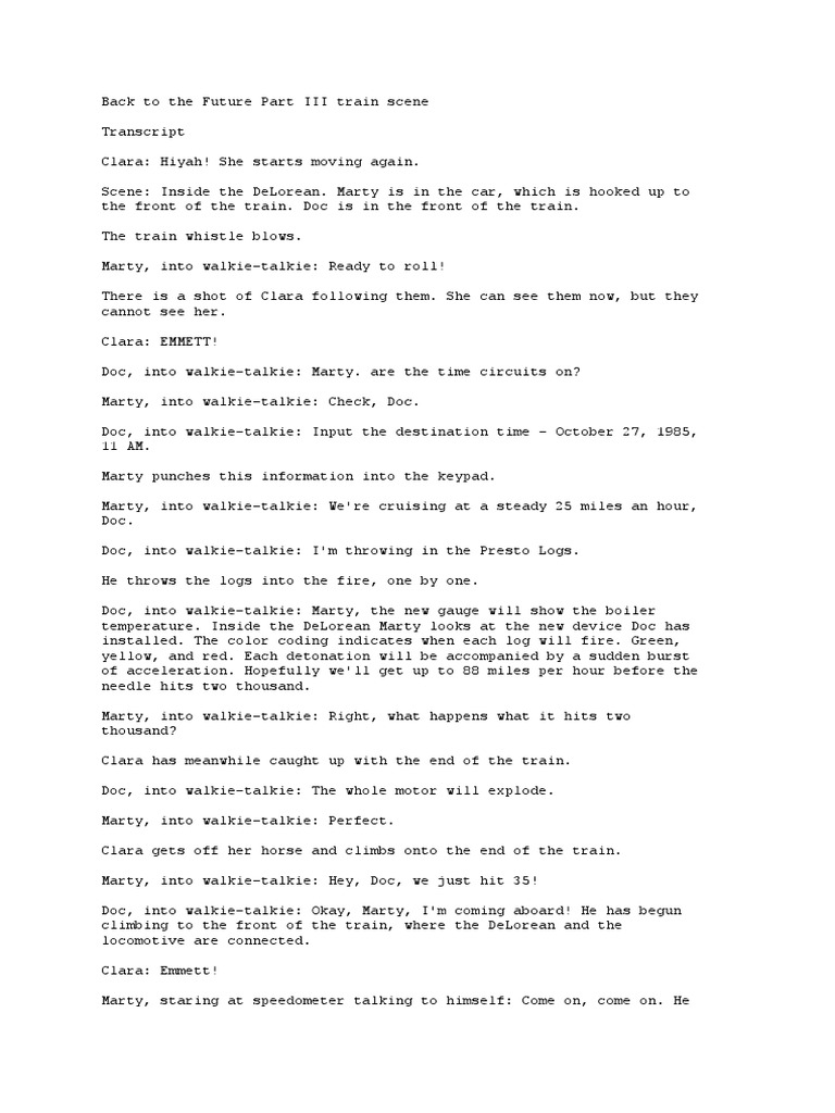 Back To The Future Part III Train Scene Train Scene | PDF | Leisure ...