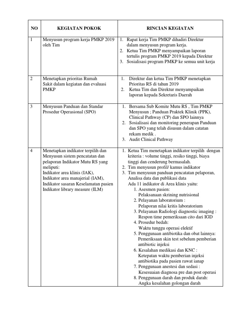 Program Kerja PMKP EDIT | PDF