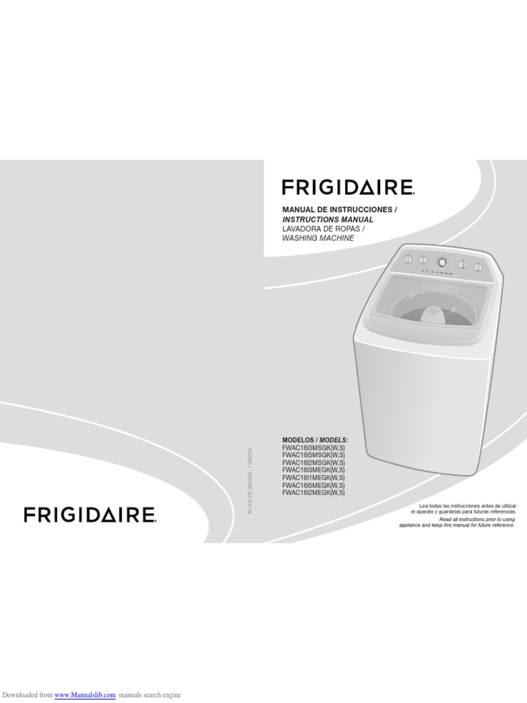 Manual Lavadora Frigidaire | PDF | Lavadora | Detergente