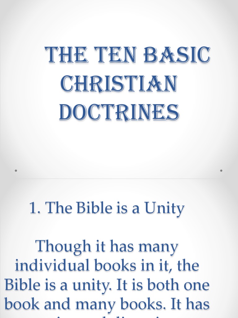 The Ten Basic Christian Doctrines | PDF | Old Testament | Bible