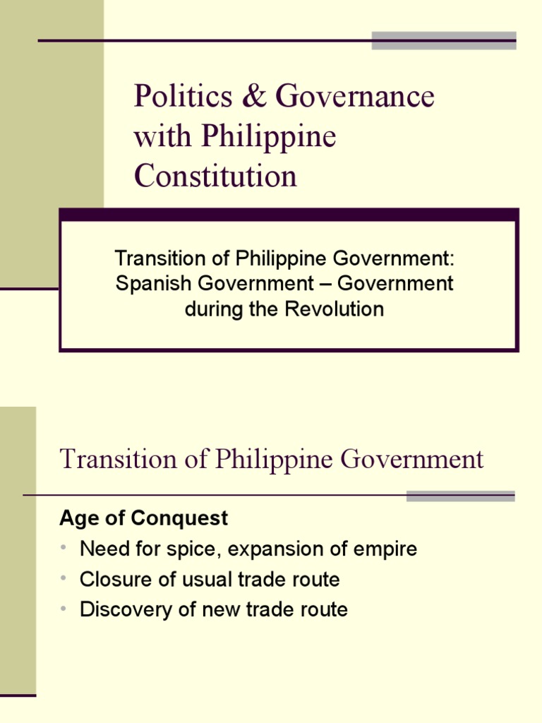Politics & Governance With Philippine Constitution | PDF | Former Spanish Colonies | Spanish ...
