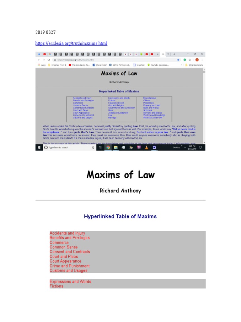 Maxims of Law | PDF | Crime & Violence | Crime Thriller