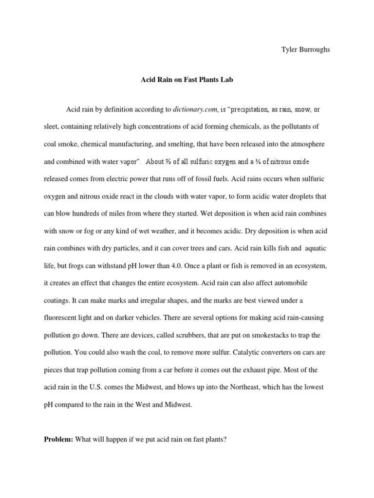 Acid Rain Lab | Download Free PDF | Rain | Chemistry
