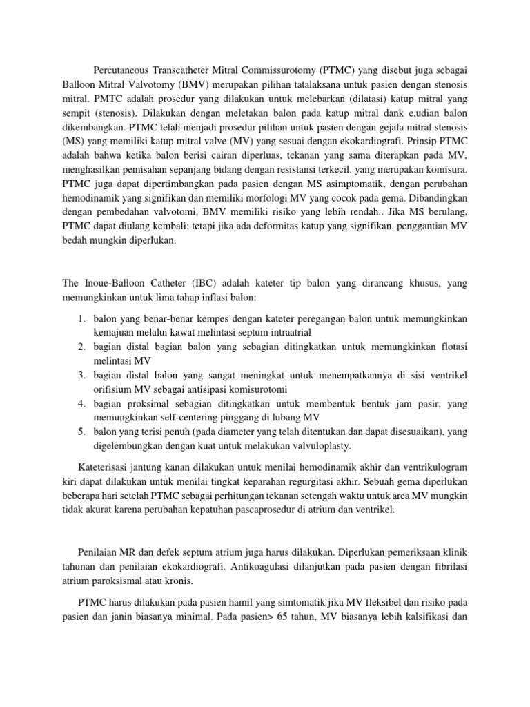 Prosedur PTMC untuk Stenosis Mitral | PDF