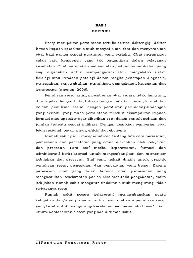 Panduan Penulisan Resep Obat | PDF