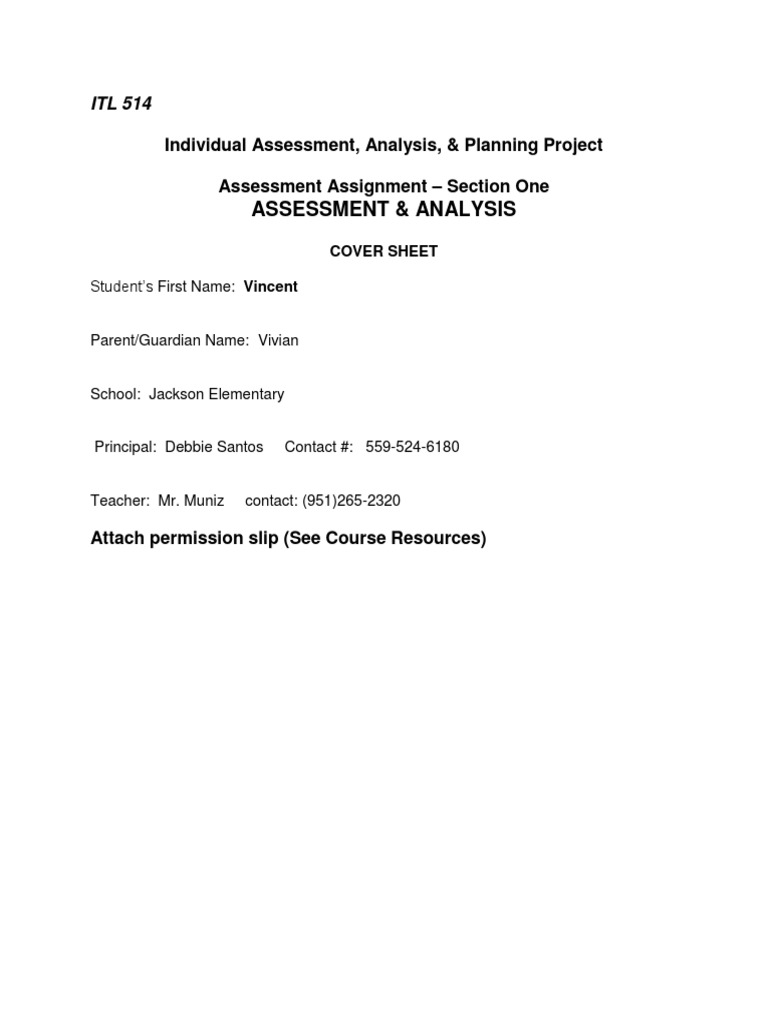 Assessment Assignment Details File | PDF | Phonics | Reading Comprehension