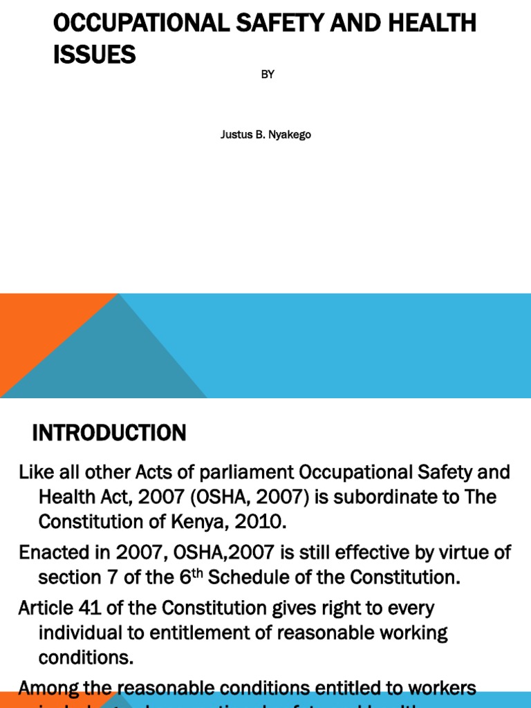 Occupational Safety and Health Act | PDF | Occupational Safety And ...