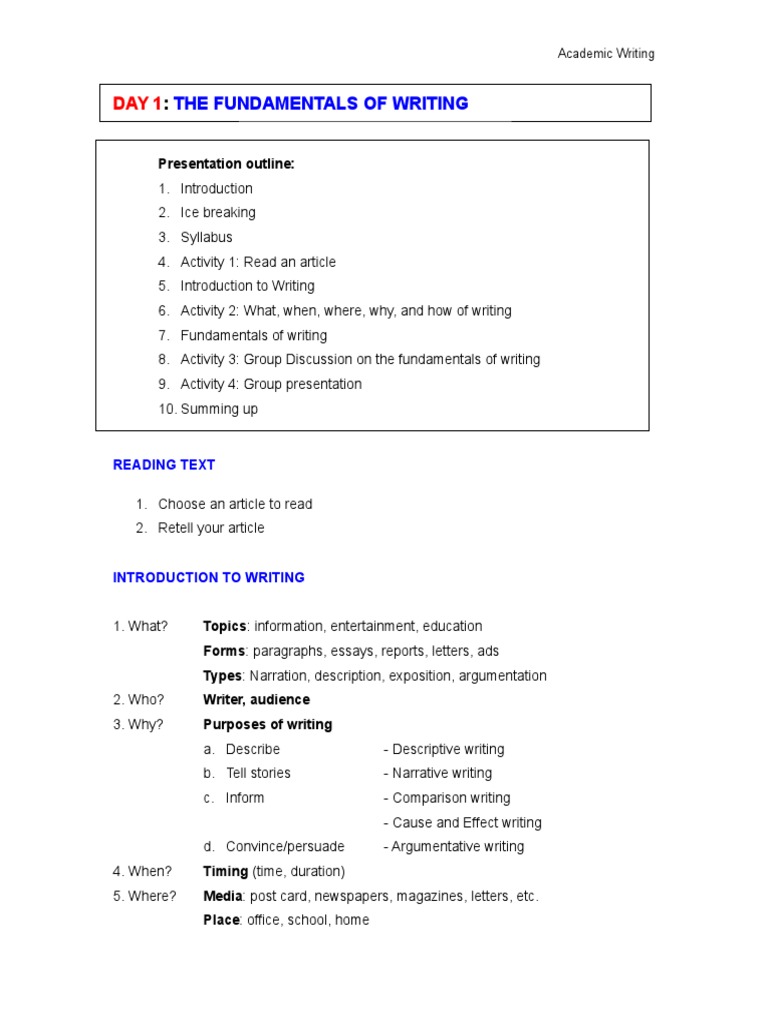 Fundamentals of Academic Writing Guide | PDF