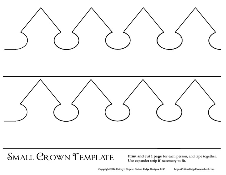 Small Crown Template: Print and Cut 1 Page For Each Person, and Tape ...