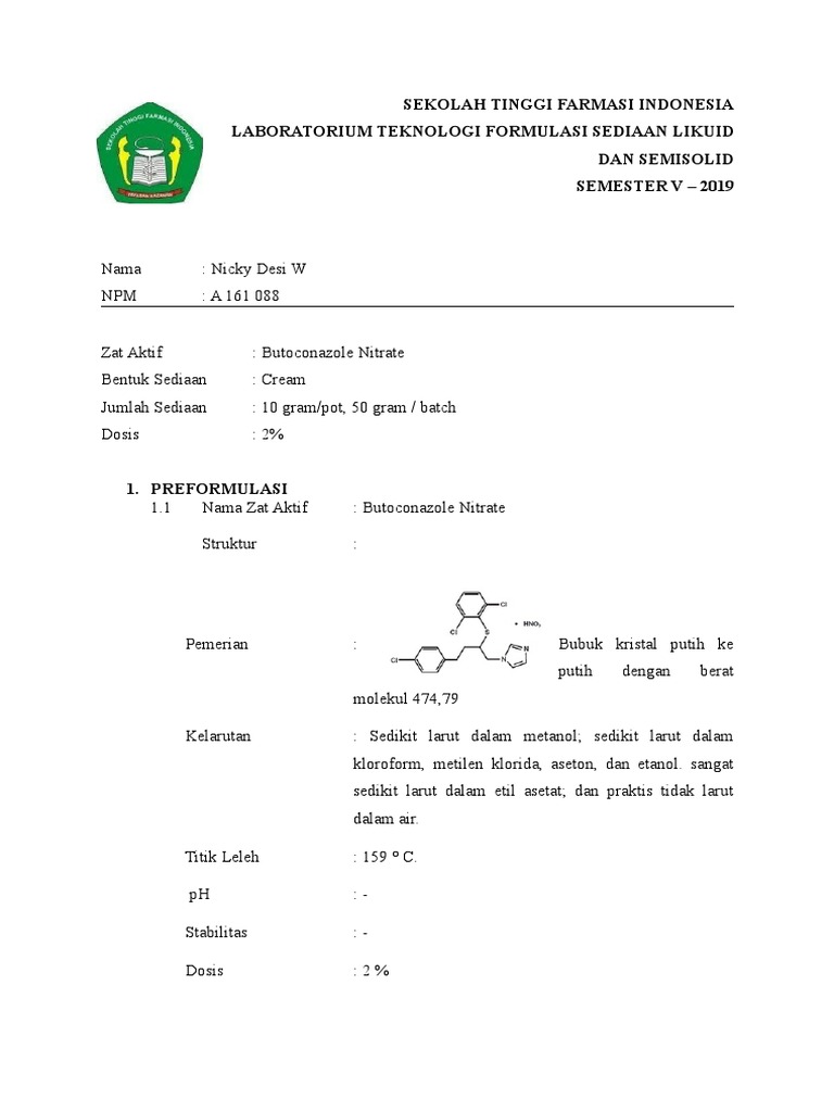 Butoconazole Nitrat Vaginal Cream | PDF