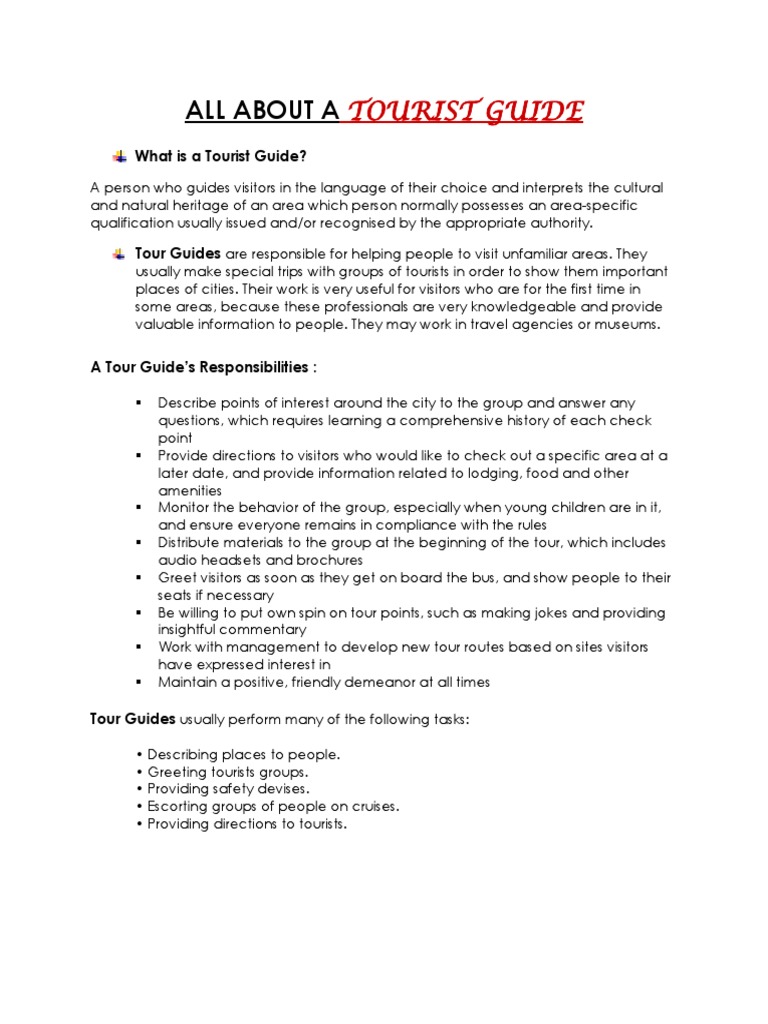 All About A Tourist Guide | PDF | Tourism | Information