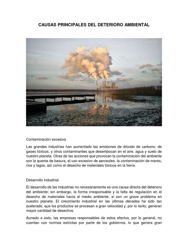Deterioro Ambiental | PDF | Contaminación | Deforestación