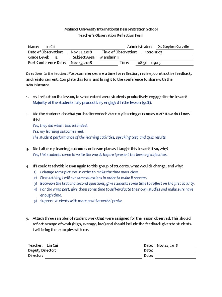 Post Observation | PDF