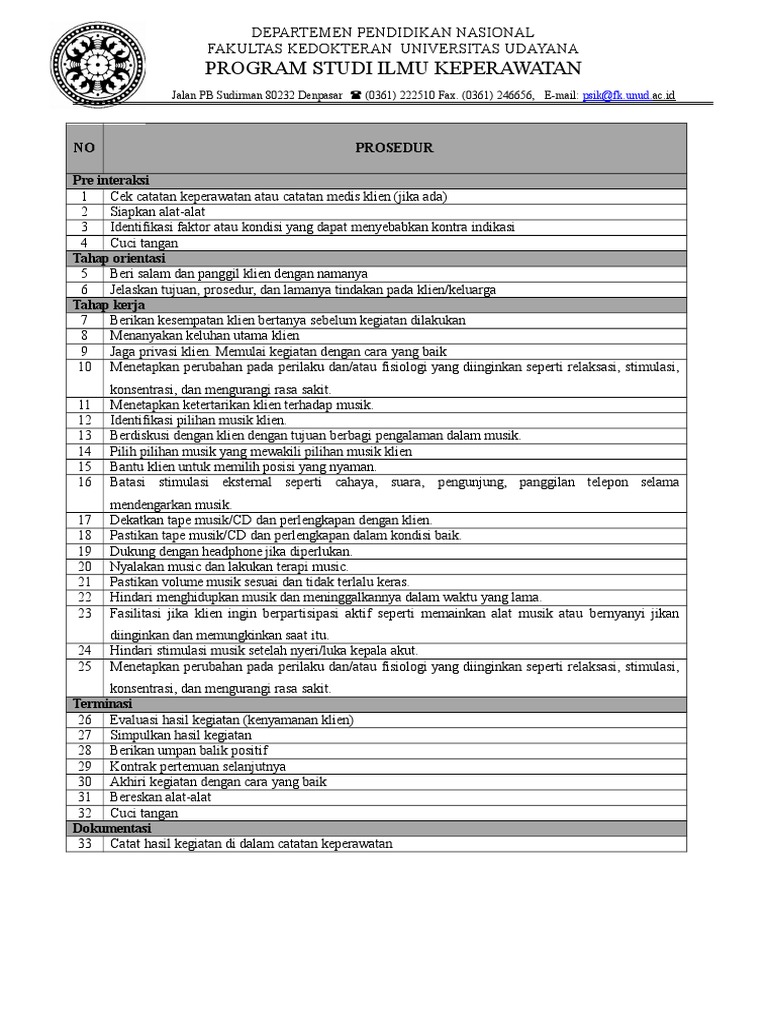 Sop Terapi Musik | PDF