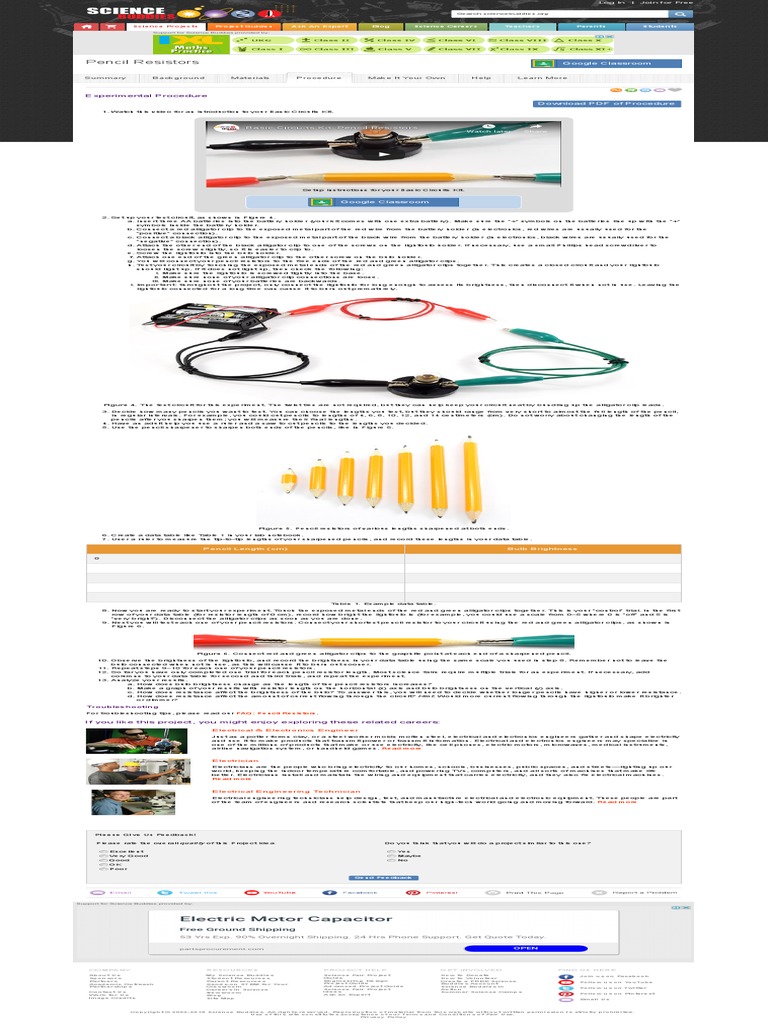 Pencil Resistors - Science Project | Download Free PDF | Resistor | Pencil