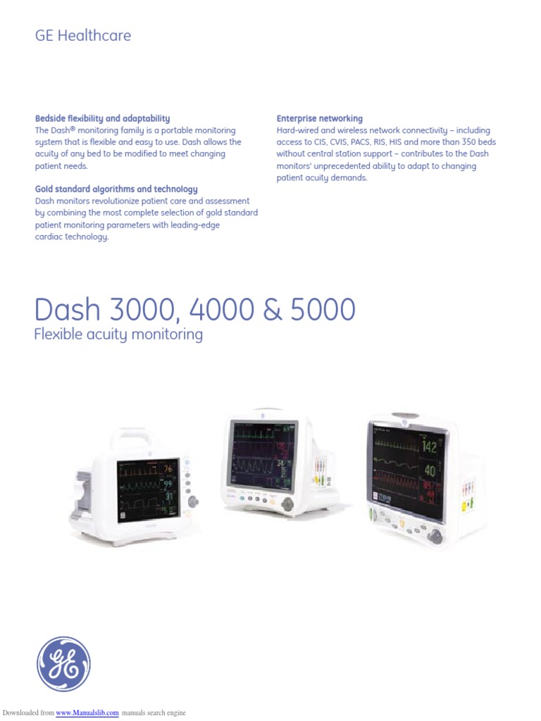Dash 3000, 4000 & 5000: GE Healthcare | Download Free PDF | Breathing ...