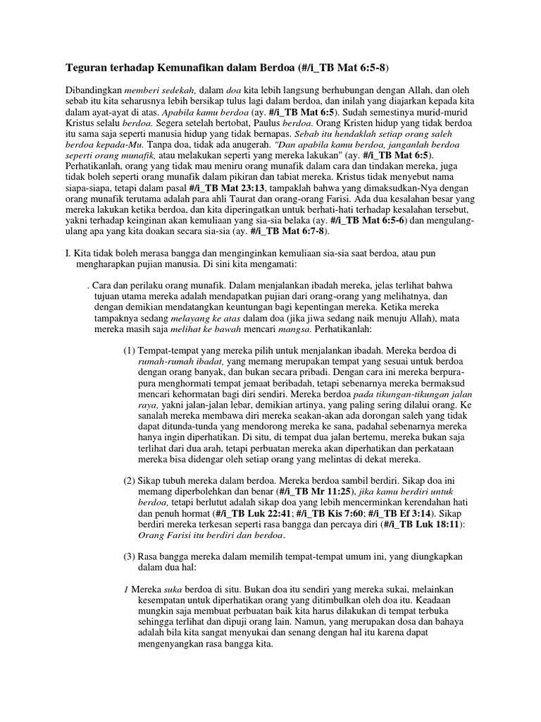 MHB 3-Teguran Terhadap Kemunafikan Dalam Berdoa | PDF