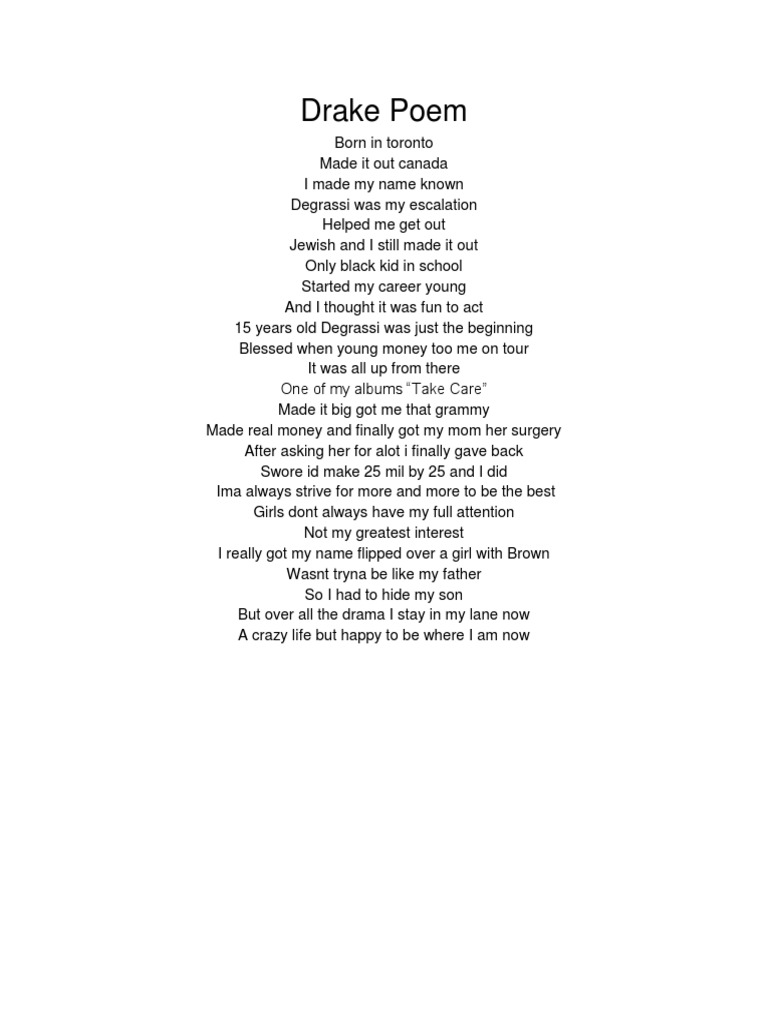 Drake Poem | PDF