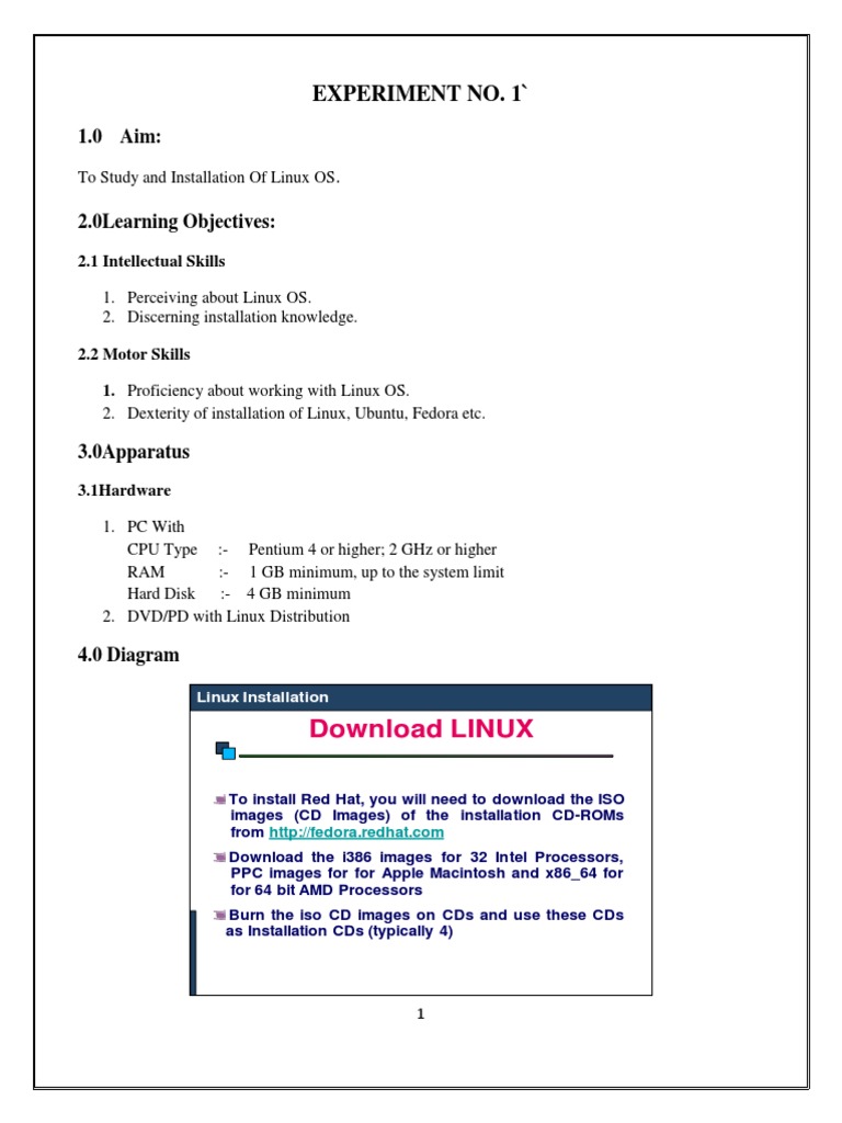 Experiment No. 1': Download LINUX | PDF | Computer File | Operating System