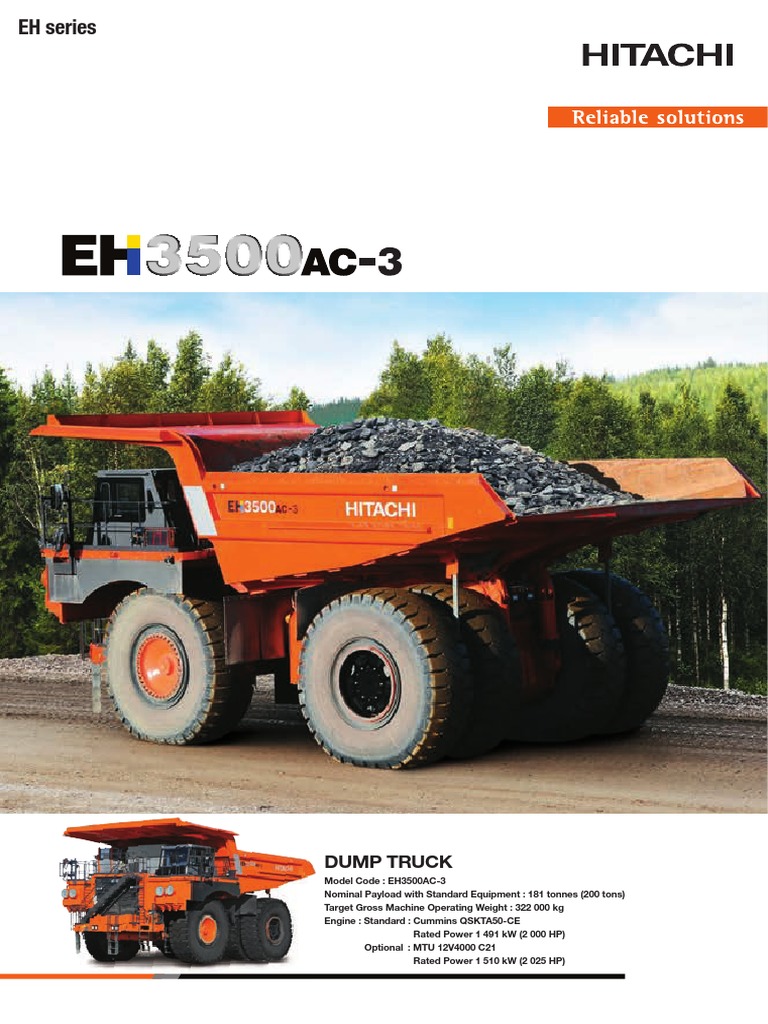 Hitachi EH3500 AC | PDF | Horsepower | Truck