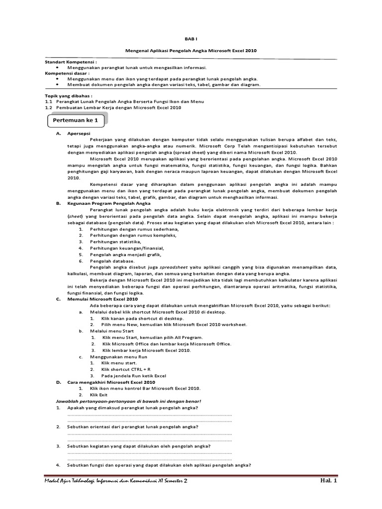 Modul Pembelajaran Tik Kelas Xi SMT 2 | PDF
