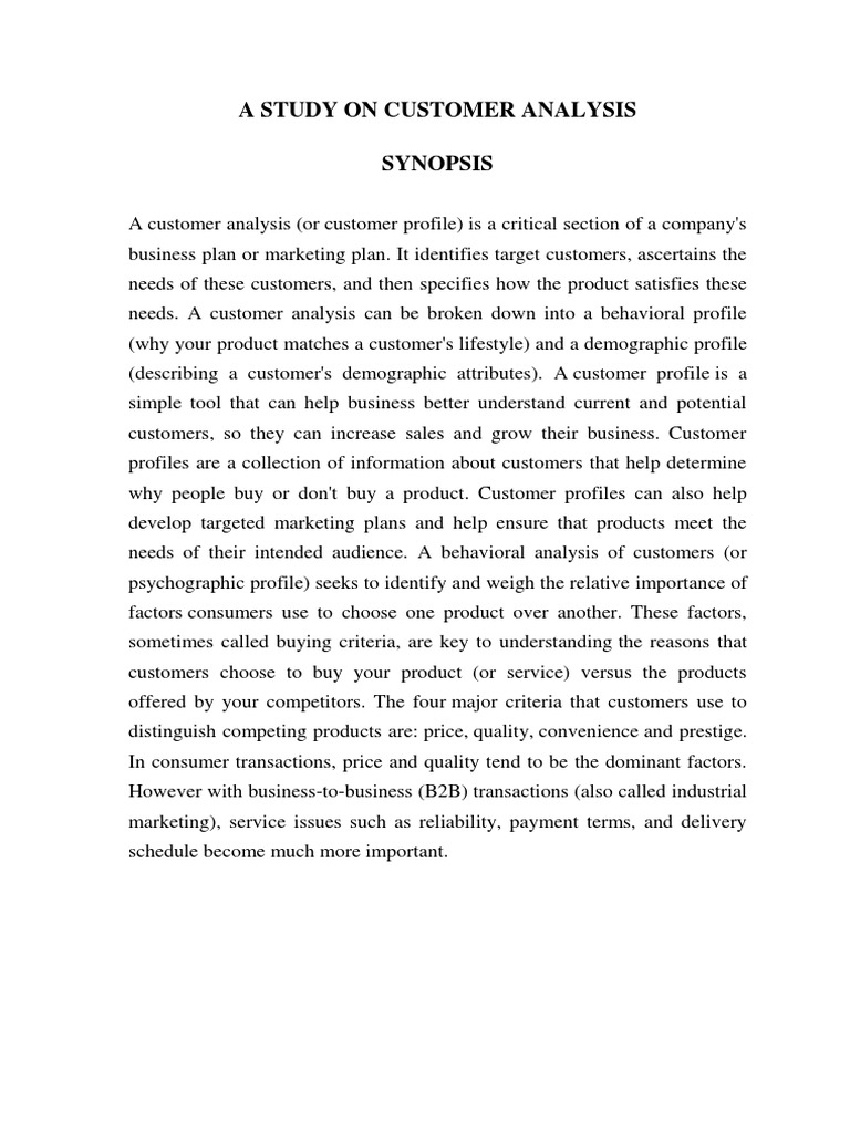 A Study On Customer Analysis | PDF | Shopping Mall | Market Segmentation