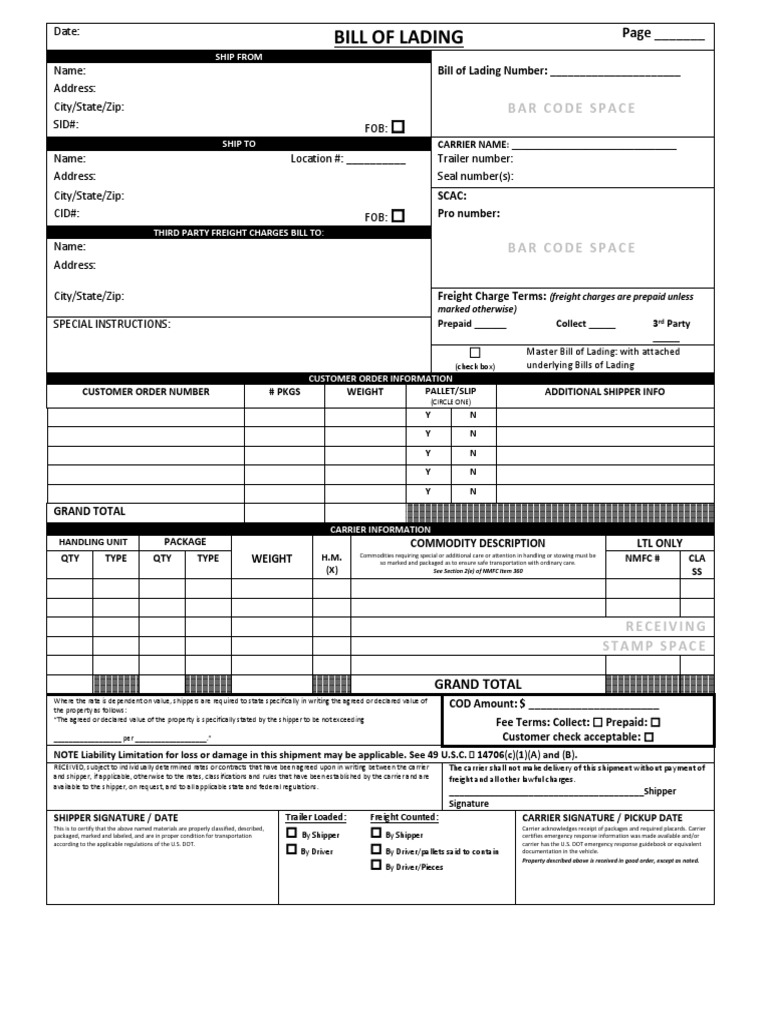 Conocimiento de Embarque Bl | Cargo | Service Industries