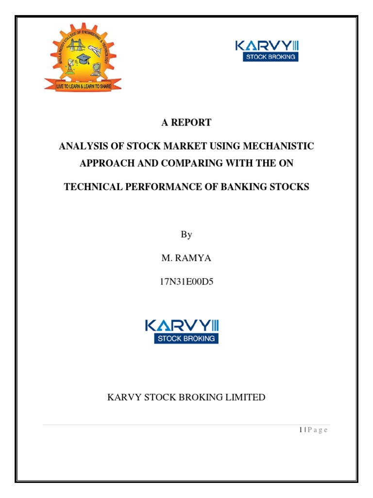 Ramya Project Report PDF | PDF | Technical Analysis | Financial Markets