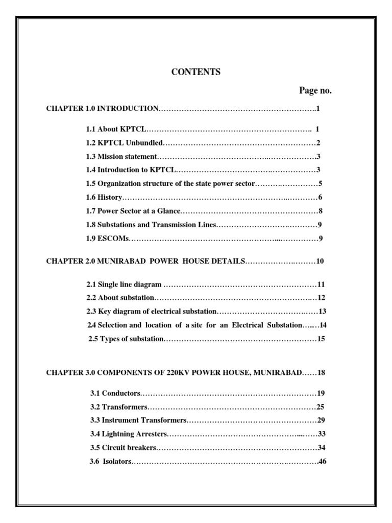 Contents of Internship | PDF
