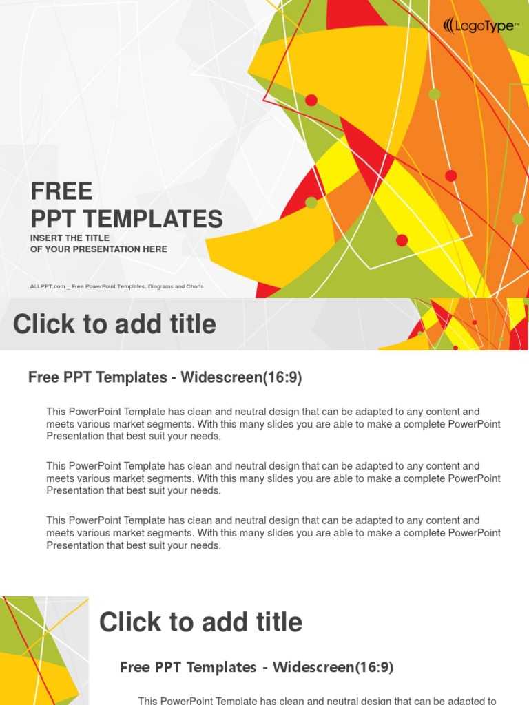 Abstract Line Vector PowerPoint Templates Widescreen | PDF