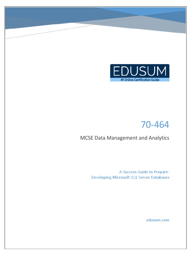 70 464 Developing Microsoft Sql Server Databases Pdf Database Index Microsoft Sql Server