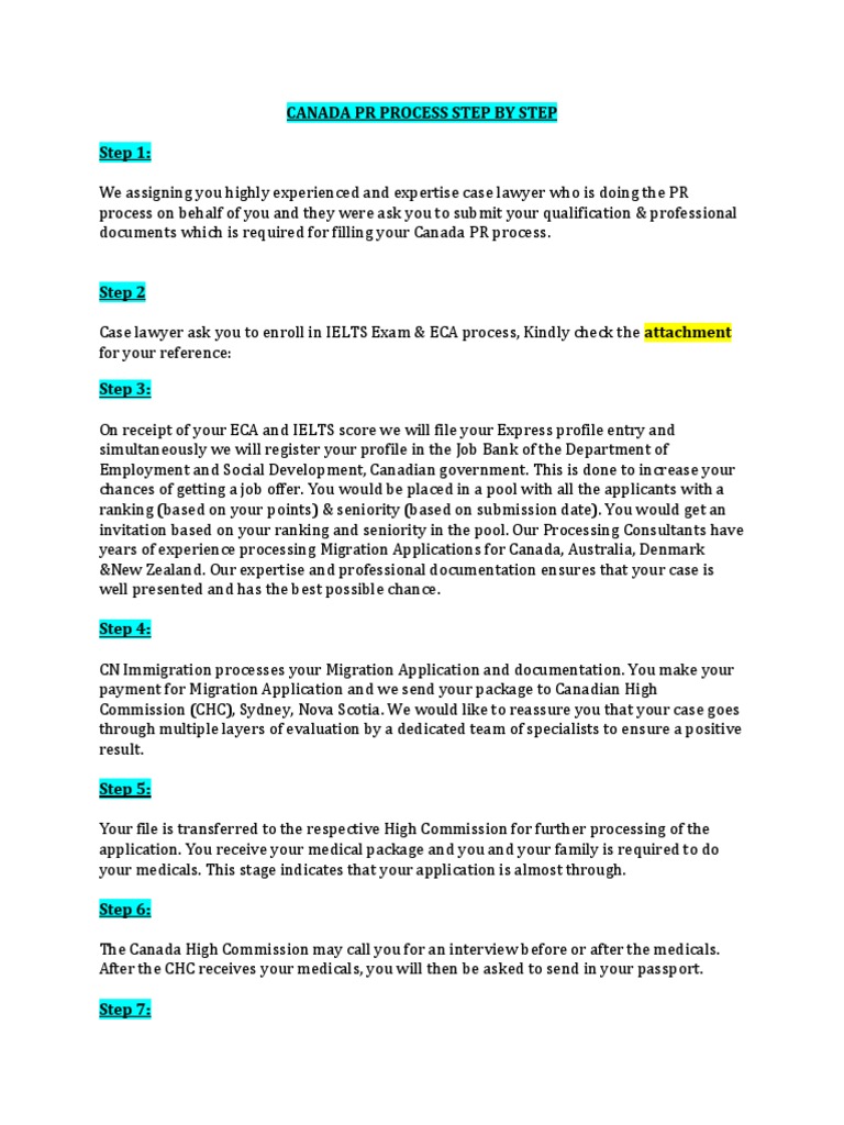 Canada PR Process Step by Step | PDF | Immigration | Canada