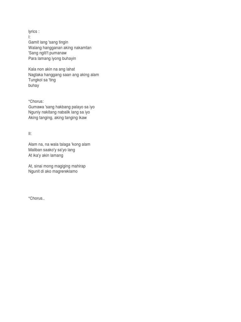 Your Song Tagalog Version | PDF