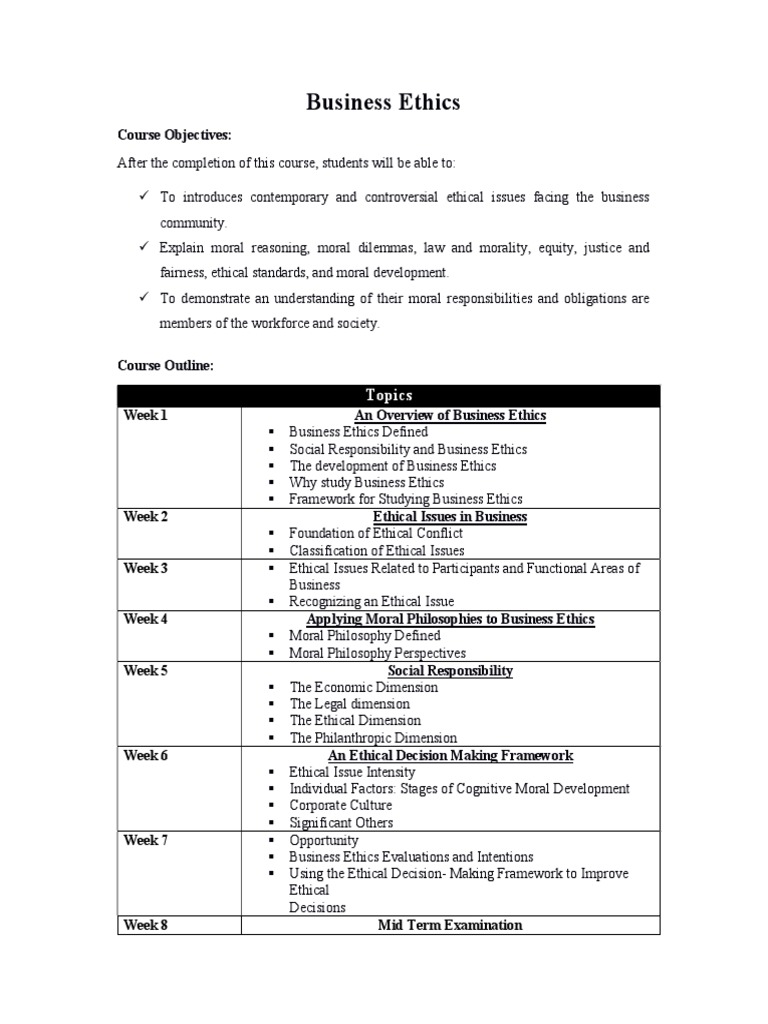 Business Ethics: Topics | PDF | Morality | Business Ethics