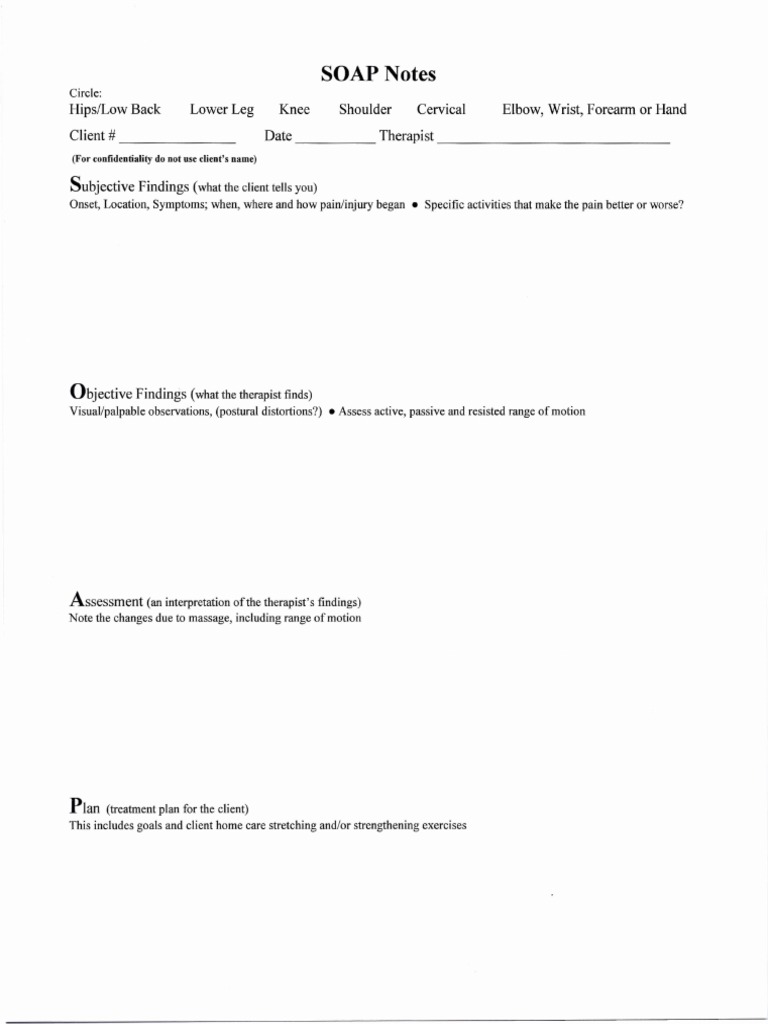 Soap Note Form | PDF