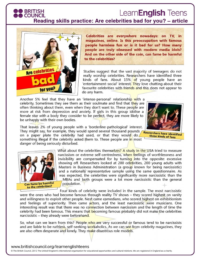 Are Celebrities Harmful? | PDF