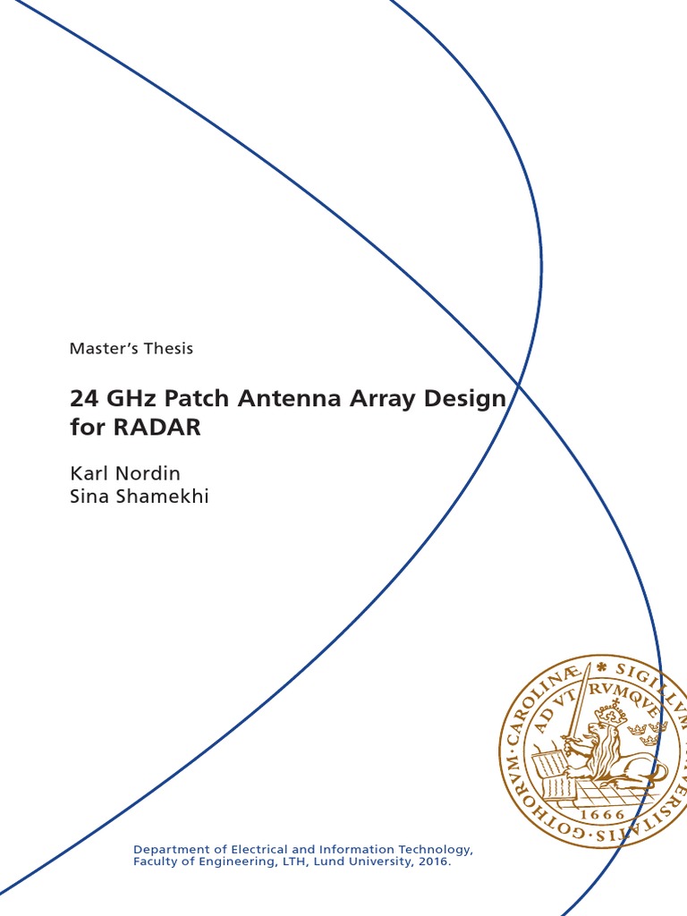 Design and Evaluation of Patch Antenna Arrays for People Detection Using 24 GHz FMCW Radar | PDF ...
