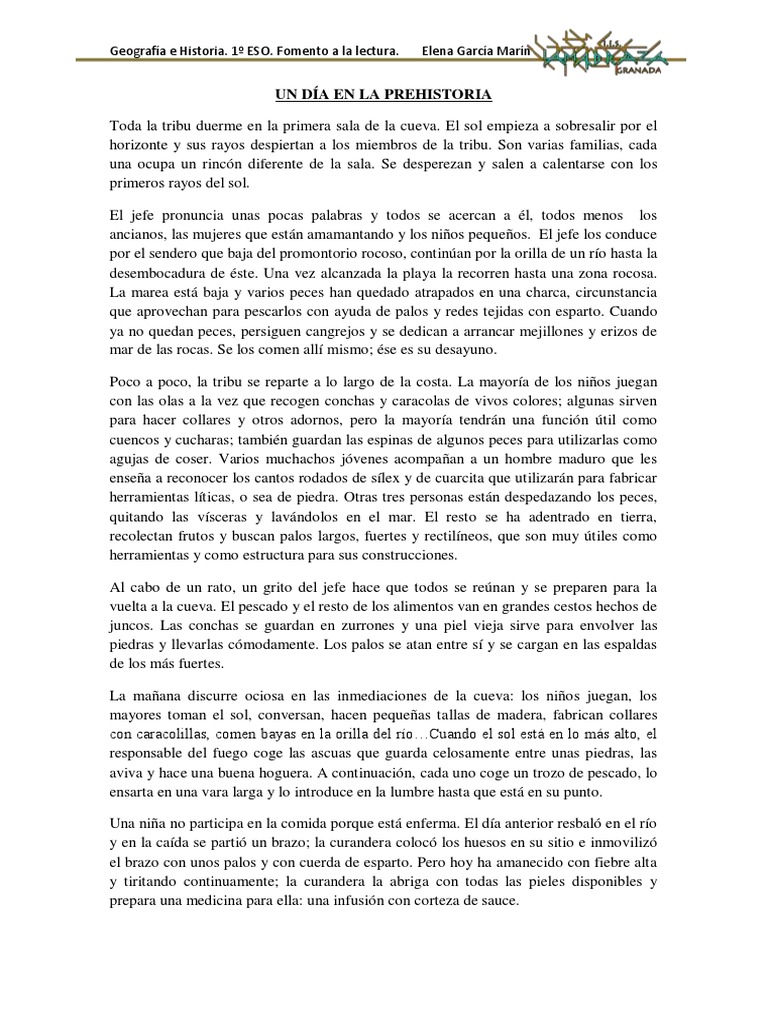 Lecturas de La Prehistoria Textos Con Preguntas | PDF | Carne | Caza