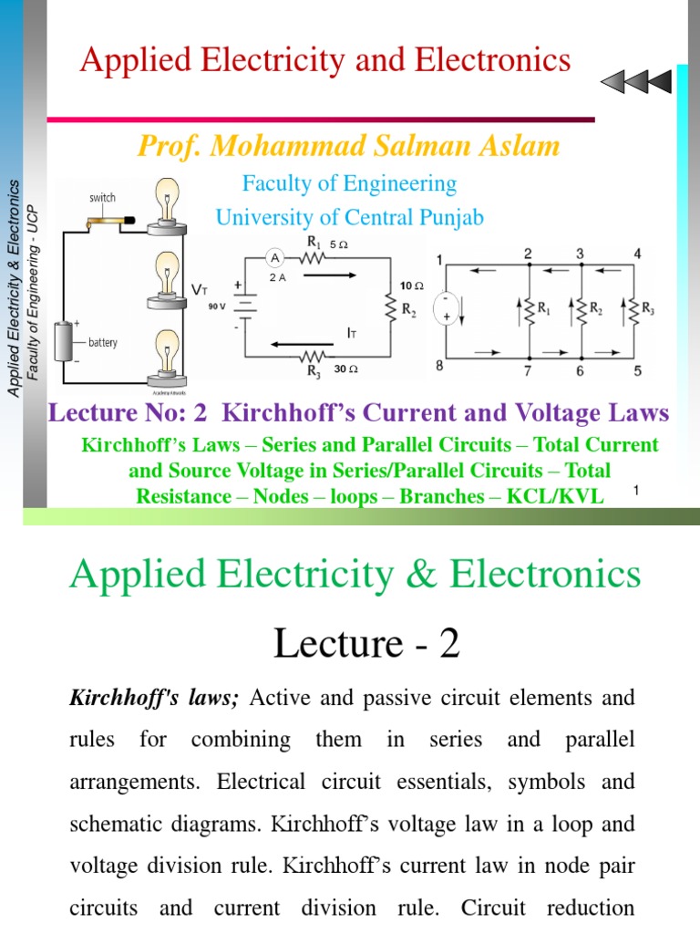 Lecture-02 KCL-KVL - Series Parallel Circuits - Nodes - Loops - Branches | Series And Parallel ...