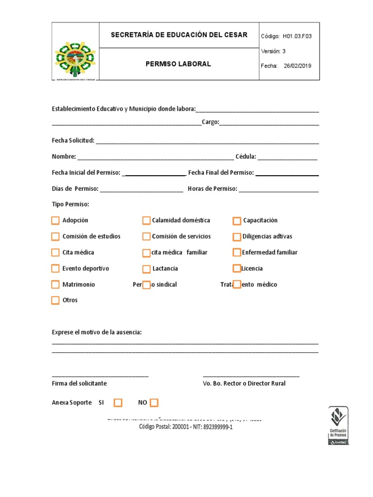 Formato de Permiso Laboral | PDF