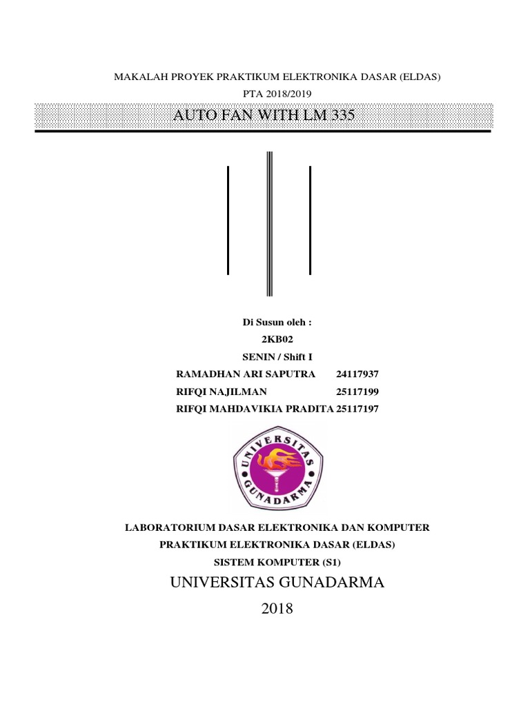 Auto Fan: Proyek ELDAS 2018 | PDF