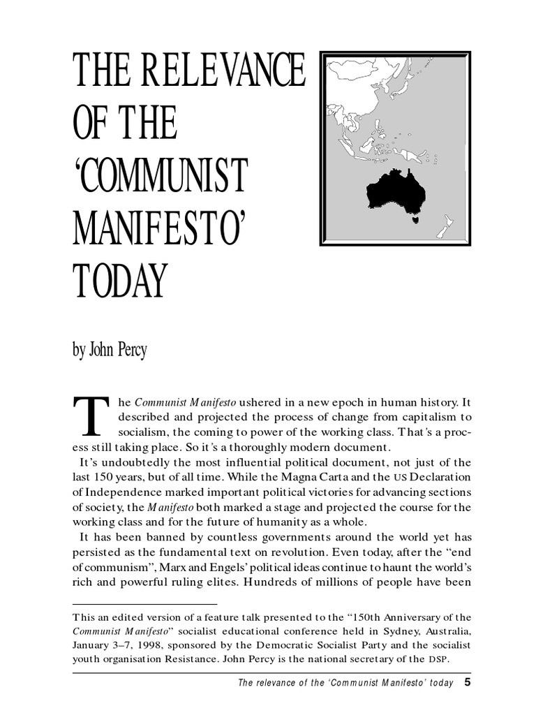 Relevance of the Communist Manifesto Today | PDF | Capitalism | Karl Marx