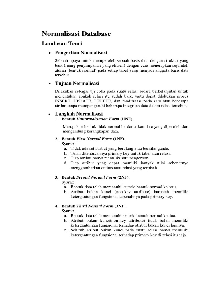 Normalisasi Database | PDF