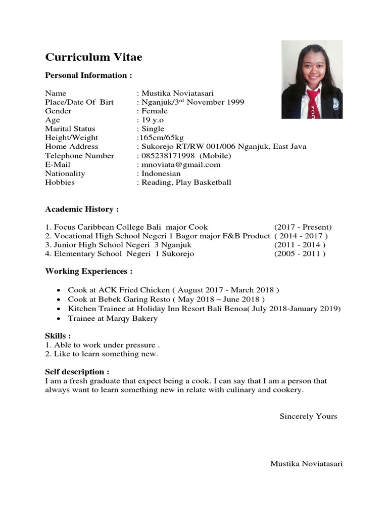 Curriculum Vitae: Personal Information | PDF