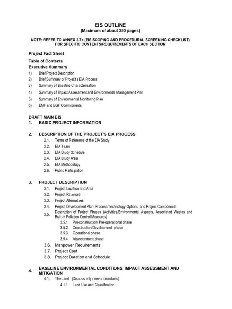 EIS Outline | PDF