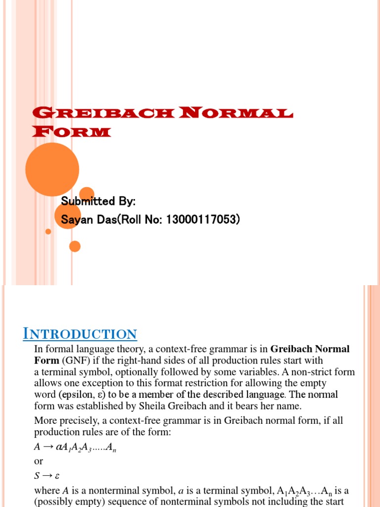 GNF | PDF | Metalogic | Syntax (Logic)
