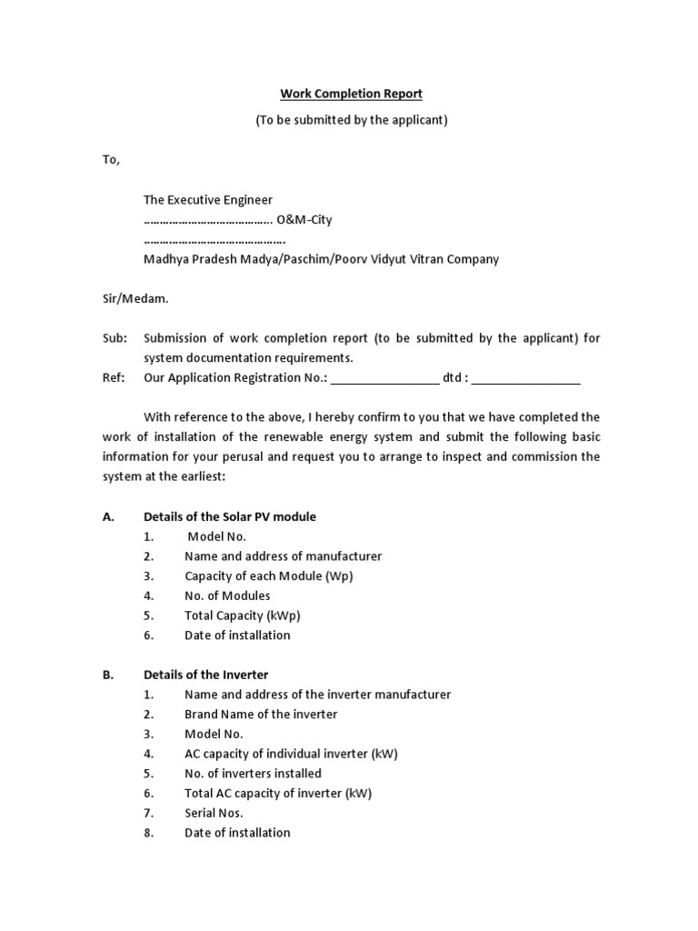 Work Completion Report | PDF | Alternating Current | Power Inverter