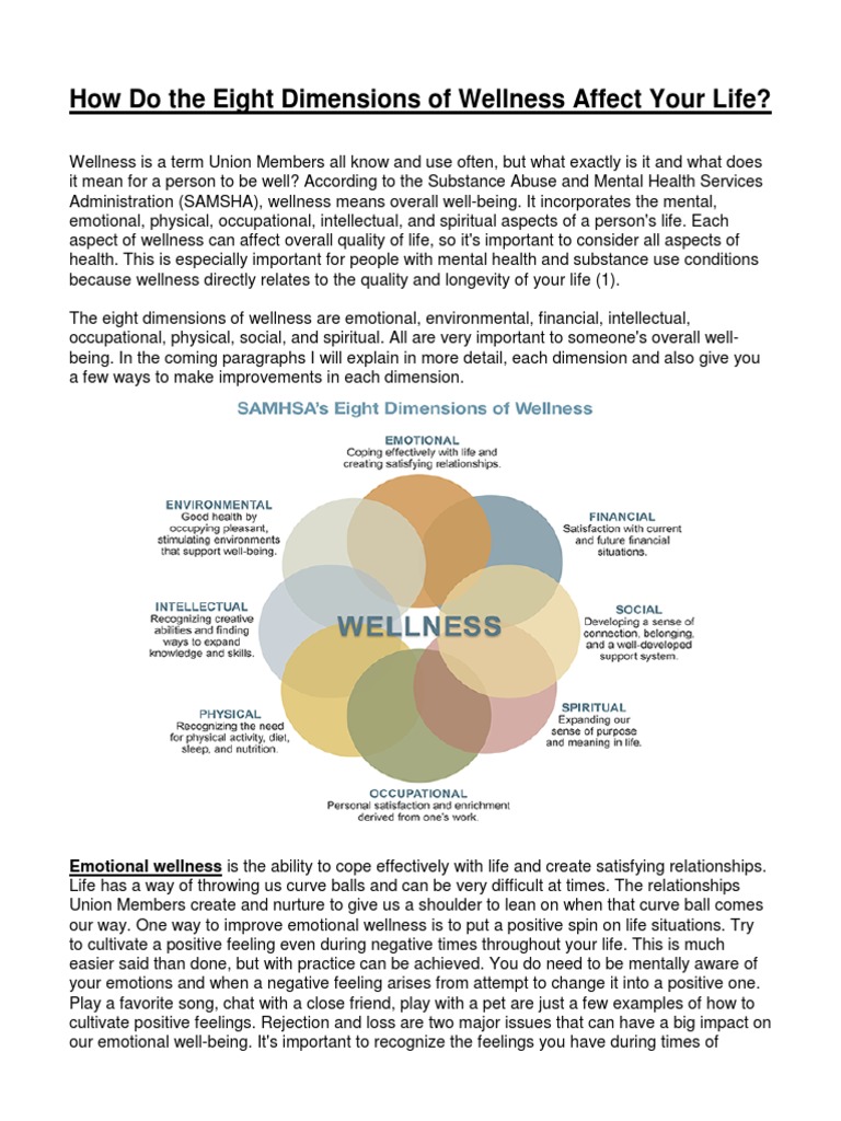 The 8 Key To Wellness | PDF | Goal | Clinical Psychology