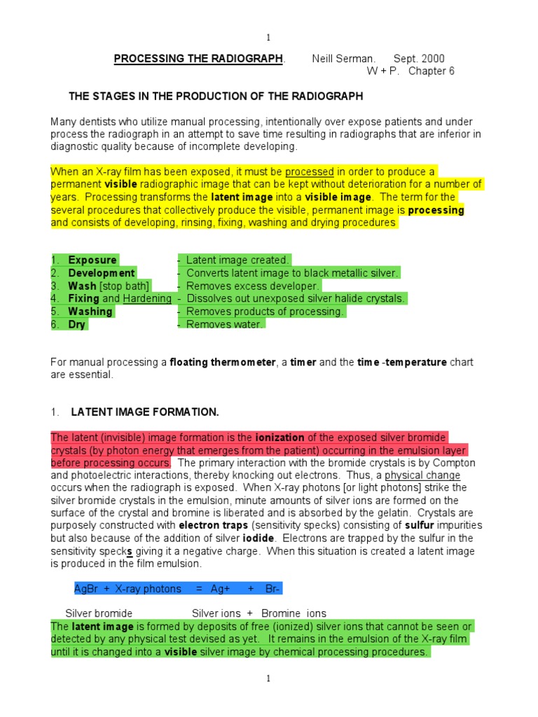 The Stages of Radiograph Processing: A Comprehensive Explanation of the ...